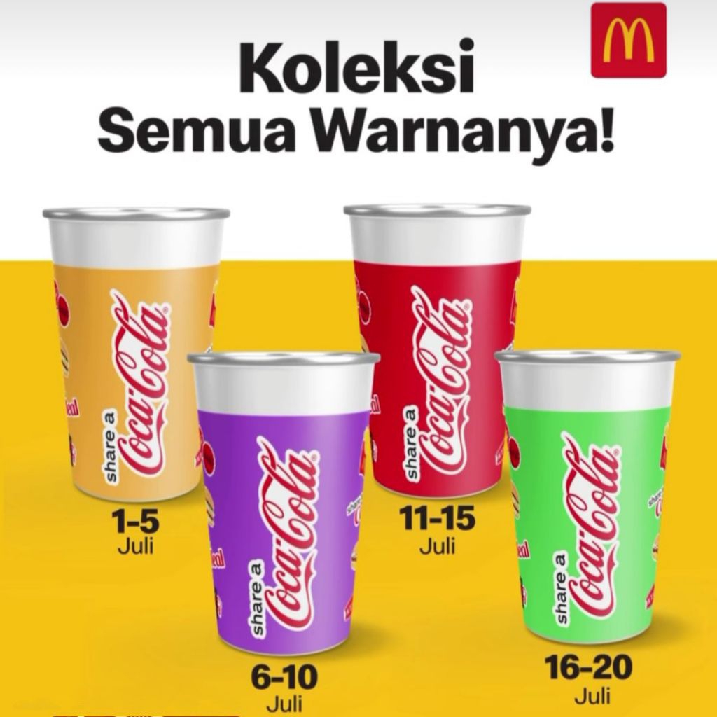 Jual McDonald's Color Changing Glass Share a Coke, Share a Meal McD ...