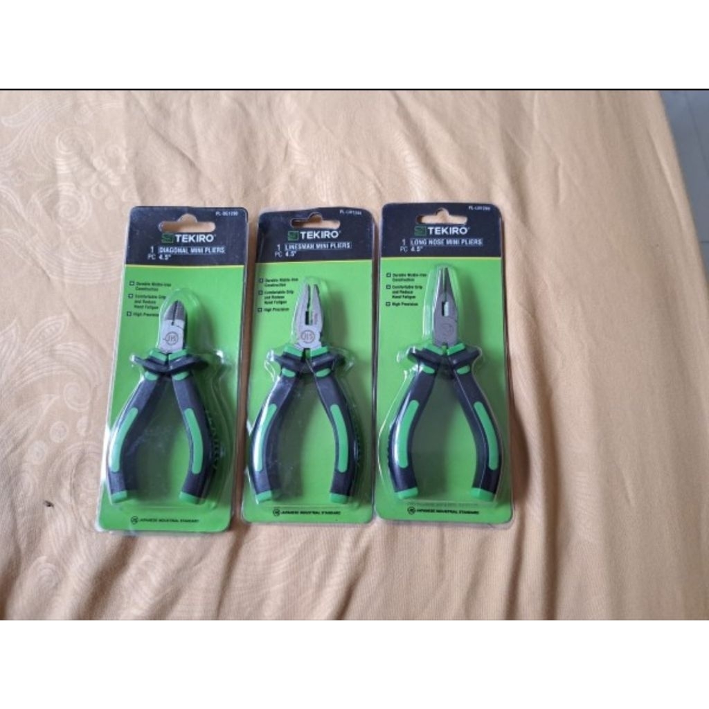 Jual Tekiro Tang mini Set 3 pcs ( Tang Kombinasi 4,5", lancip 4,5", Potong 4,5" ) | Shopee Indonesia