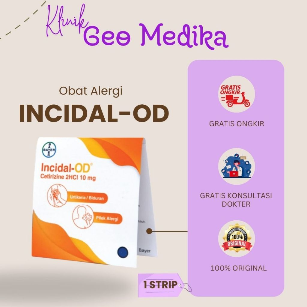 Jual INCIDAL OD 10MG 1 STRIP 4 TABLET / CETIRIZIN / MENGATASI ALERGI / BIDURAN / GATAL | Shopee ...