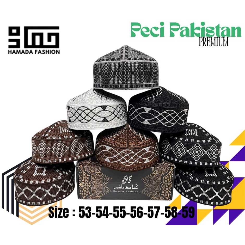 Jual Peci Pakistan Premium, Peci Hamada Premium, Songkok Bordir, Peci ...