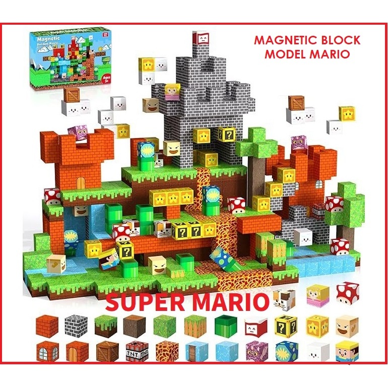 Jual DIY MAINAN ANAK PUZZLE Minecraft. MARIO roblox model 4D Cubes BUILDING Magnetik MAGNET ...