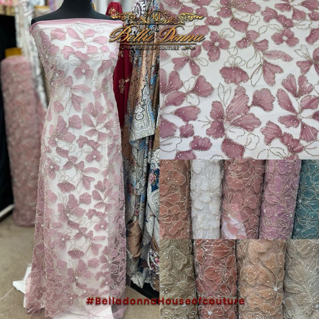 Jual Tulle Payet 3D Motif Bunga – 0.5 METER / Kain Premium Elegan untuk ...