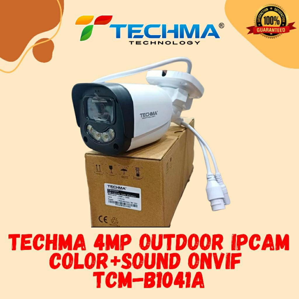 Jual Kamera CCTV Techma 4MP Outdoor IPCAM Color+Sound Onvif TCM-B1041A ...