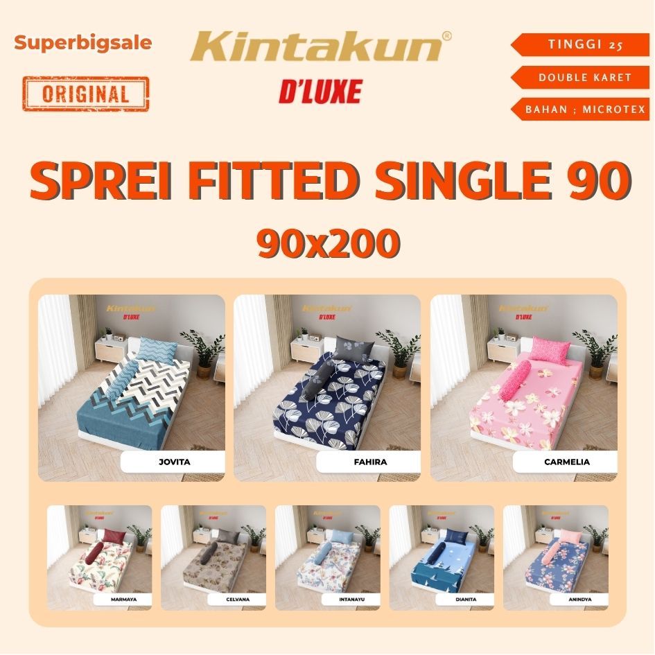 Jual Kintakun Deluxe - Sprei FITTED Single 90 T25 (90x200) SUPER tinggi 25 Ada Karet Anti Slip ...