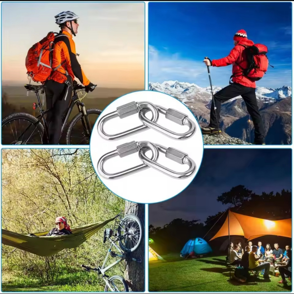 Jual Mailon Rapide Stainless Stell Carabiner Climbing Hammock Safety ...