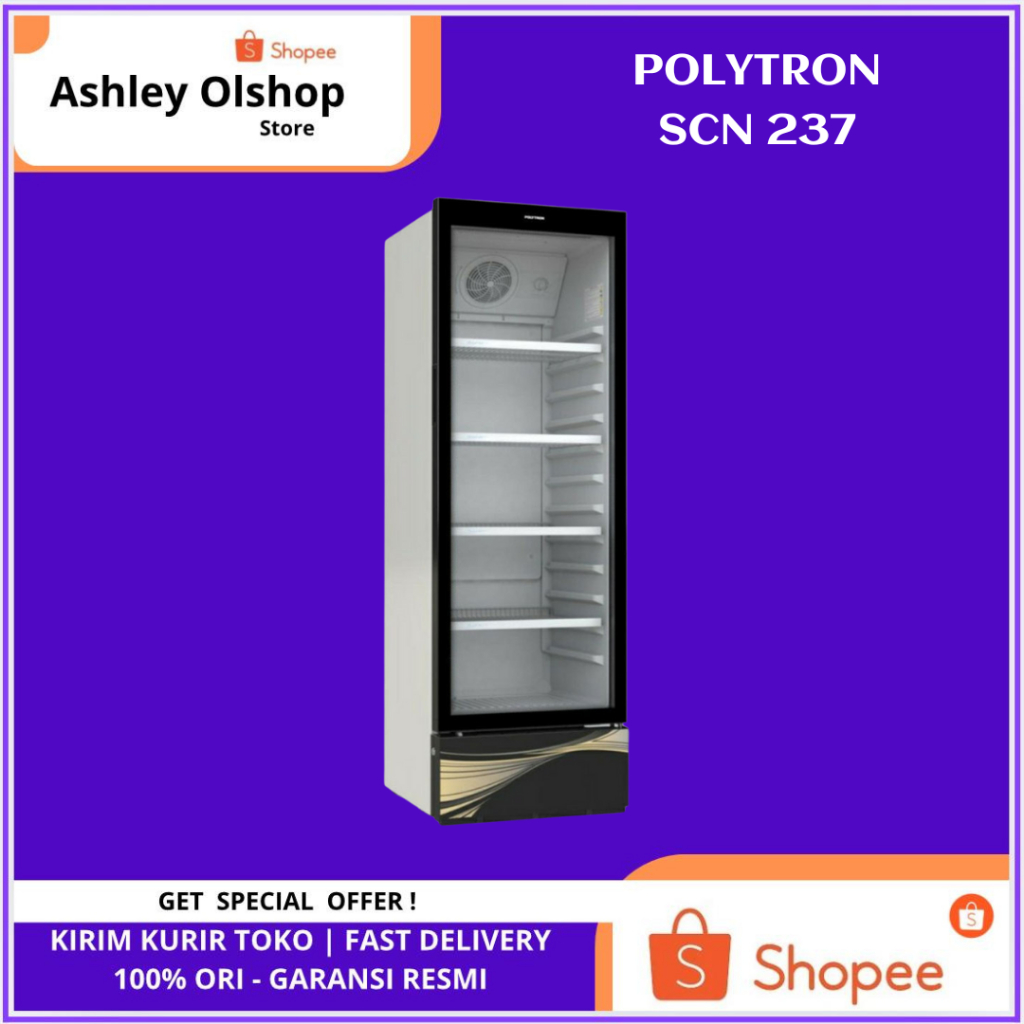 Jual Kulkas Showcase Polytron SCN 237 4 Rak 285 Liter Showcase SCN237 ...