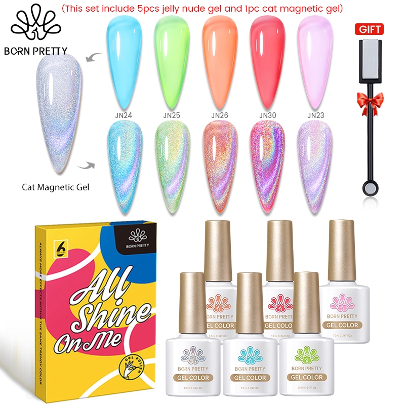 Jual BORN PRETTY 6 Botol/set Kutek Gel UV Jelly Nail Gel Nail Polish ...