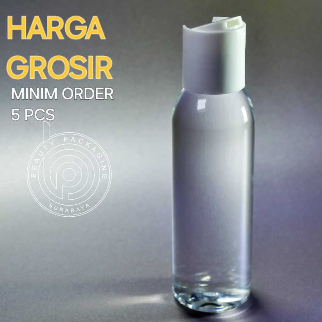 Jual Botol Plastik PET 100ml BR Bening Tutup Presstop - MOQ 5 PCS | Shopee Indonesia