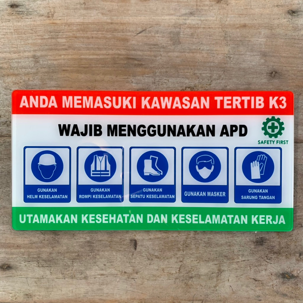 Jual Papan Sign K3 Wajib APD (Alat Pelindung Diri) Akrilik | Shopee ...