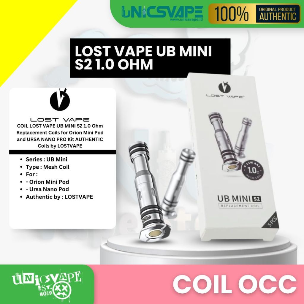 Jual COIL LOST VAPE UB MINI S2 1.0 Ohm Replacement Coils for Orion Mini ...