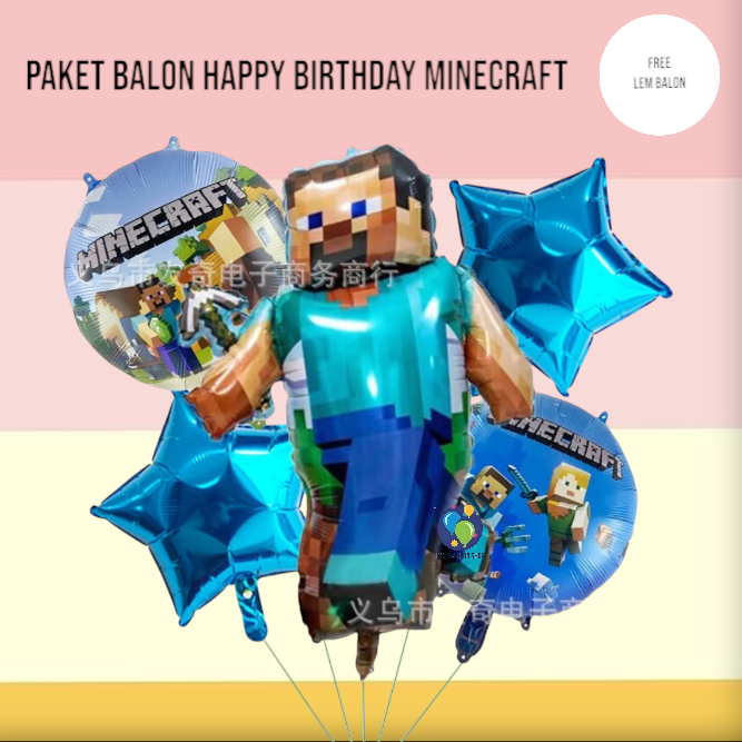 Jual Paket Balon Minecraft Toys / Set Balon Dekorasi Ulang Tahun Anak ...