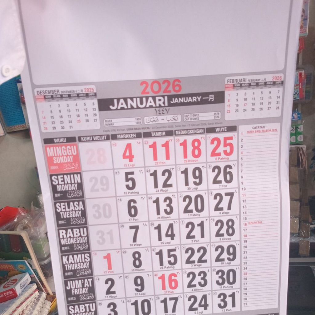Jual kalender angka 2026 kalender besar murah meriah | Shopee Indonesia
