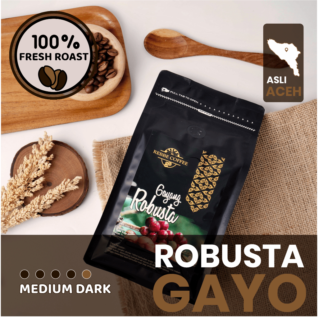 Jual Kopi Robusta Gayo Aceh Premium, Medium to Dark Roast, Kuat & Pekat Goyang Robust 250g ...