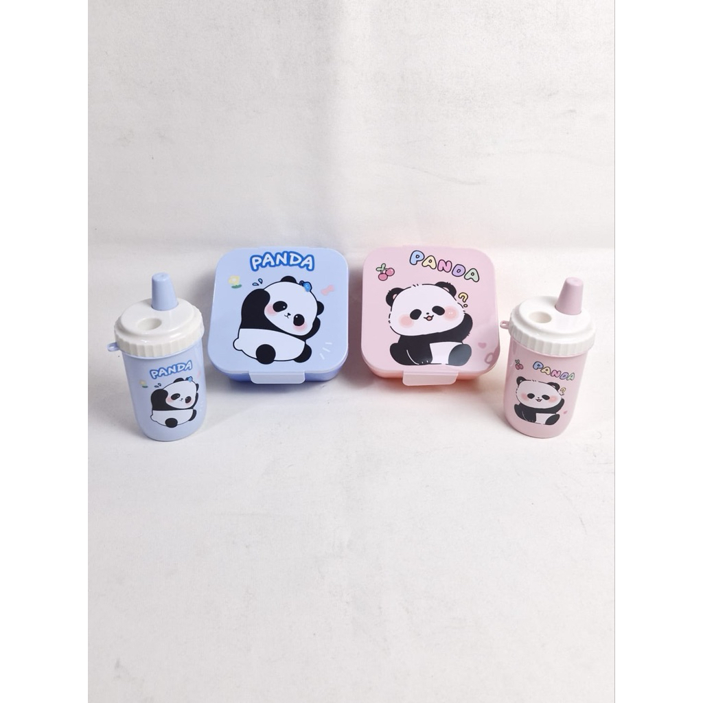 Jual Lunch Box Tepat Makan + Tempat minum 350 ML Panda G1 | Shopee ...