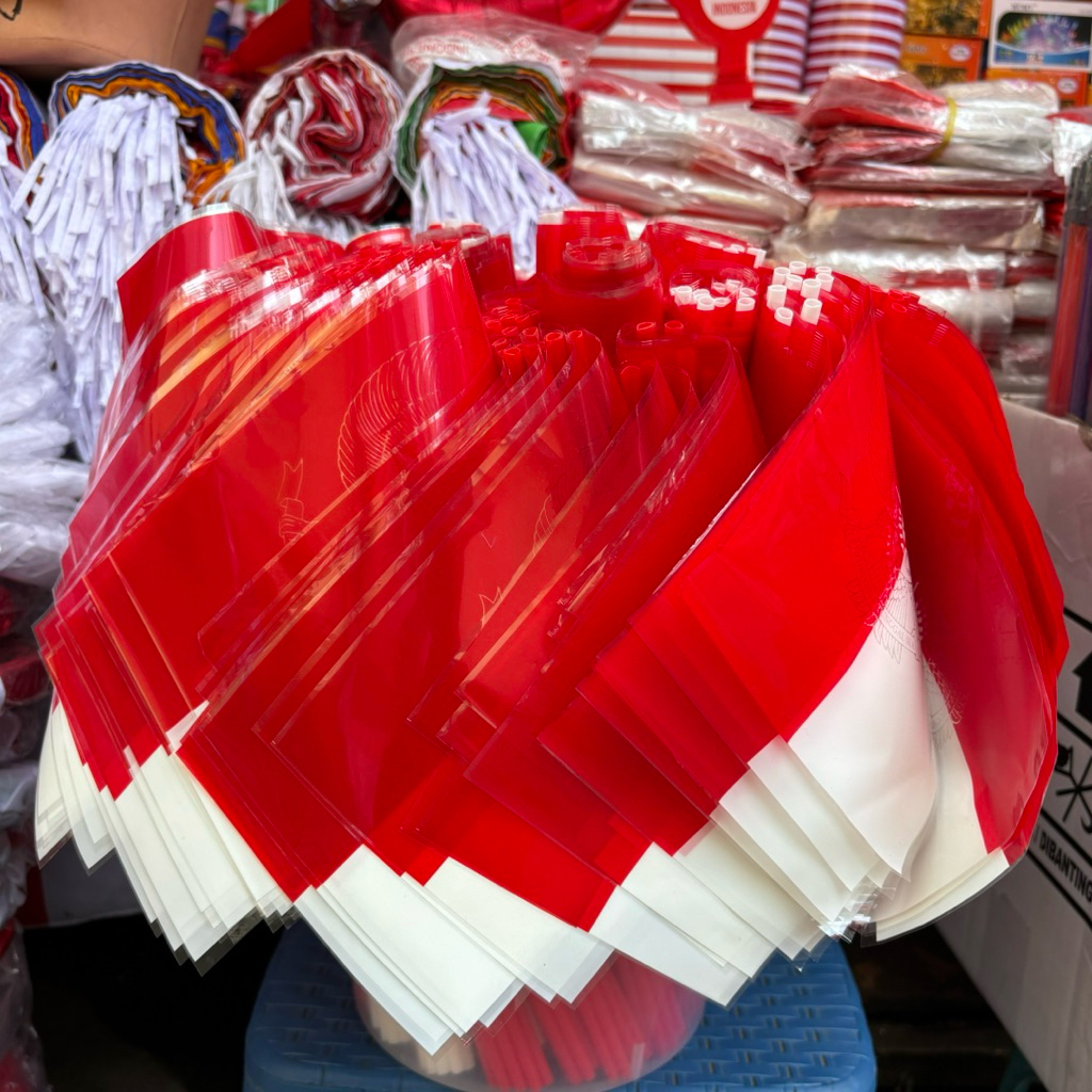 Jual Bendera Stik Merah Putih Garuda Isi 10 pcs / Bendera Plastik Merah ...