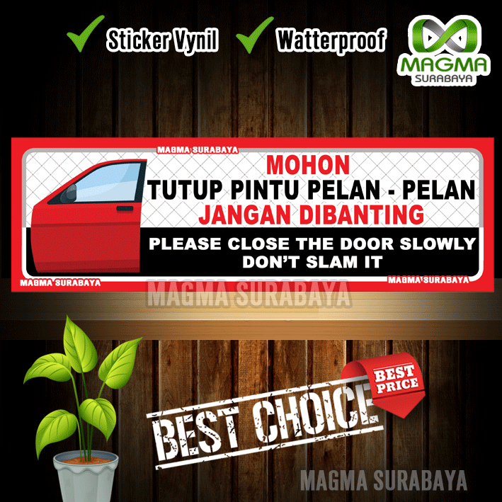 Jual Stiker tutup pintu mobil pelan-pelan jangan dibanting | Shopee ...