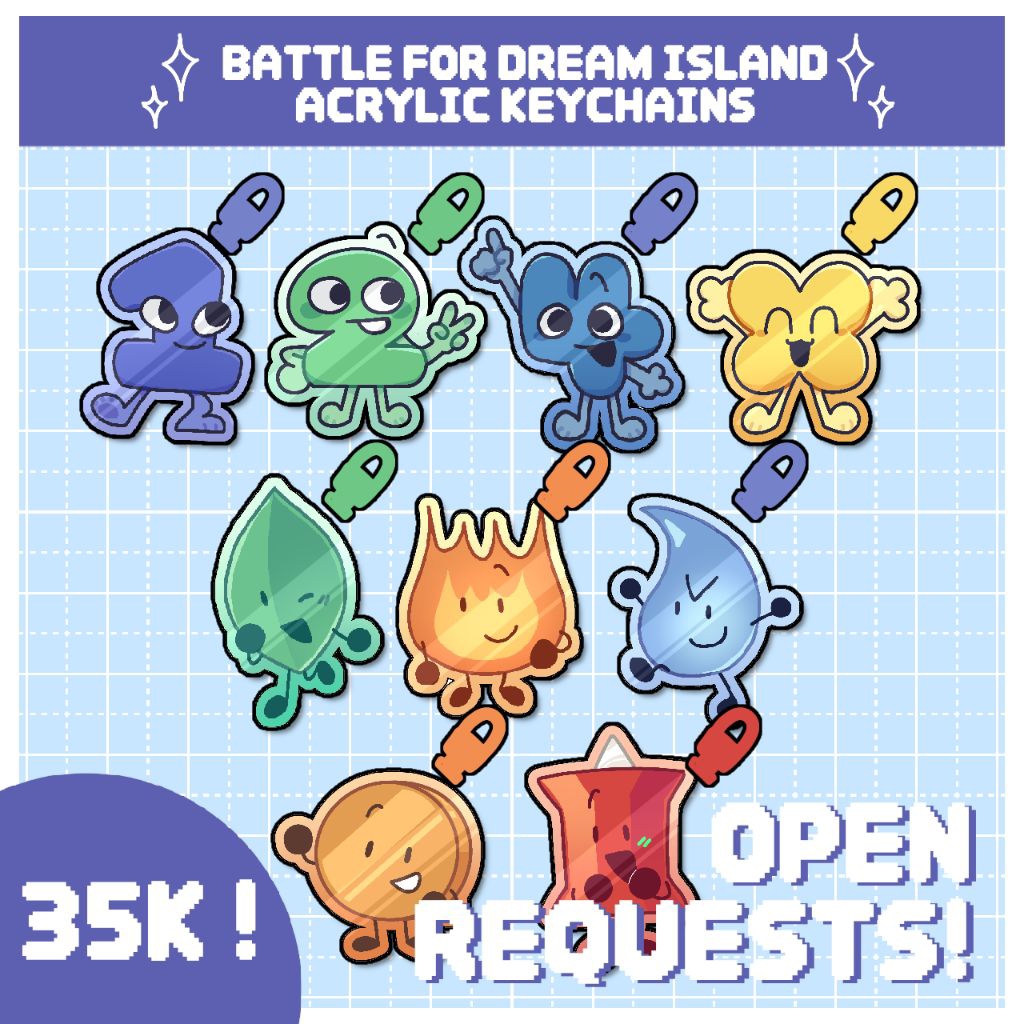 Jual [PRE-ORDER] BFDI/BFDIA/BFB/TPOT Acrylic Keychains by Chip | Shopee ...