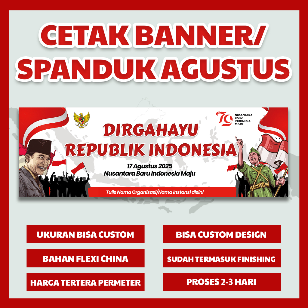 Jual Cetak Banner 17 Agustus, Hari Kemerdekaan Indonesia (Free Design ...
