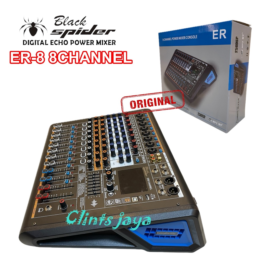 Jual MIXER BLACK SPIDER ER-8 256DSP - 8-Channel Power Mixer Console ...