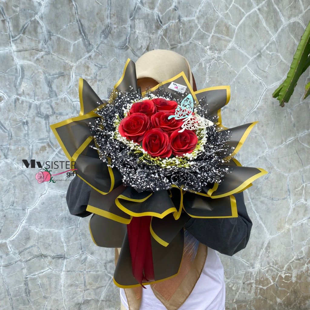 Jual BUKET MAWAR ROUND / BUKET WISUDA / BUKET FAIRYTALE/ BUKET BUNGA ...
