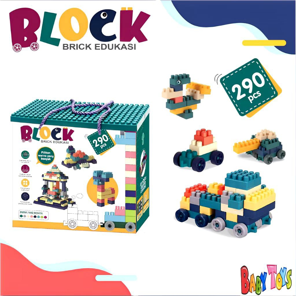 Jual GOLDEN TOYS - MAINAN BALOK SUSUN ANAK BLOCK EDUKASI BRICKS ISI 290 PCS BLOK TOYS DIY LAKI ...