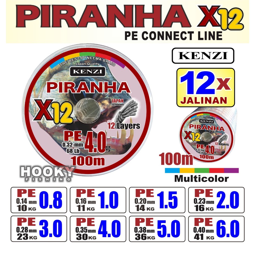 Jual SENAR KENZI PIRANHA X12 | Shopee Indonesia