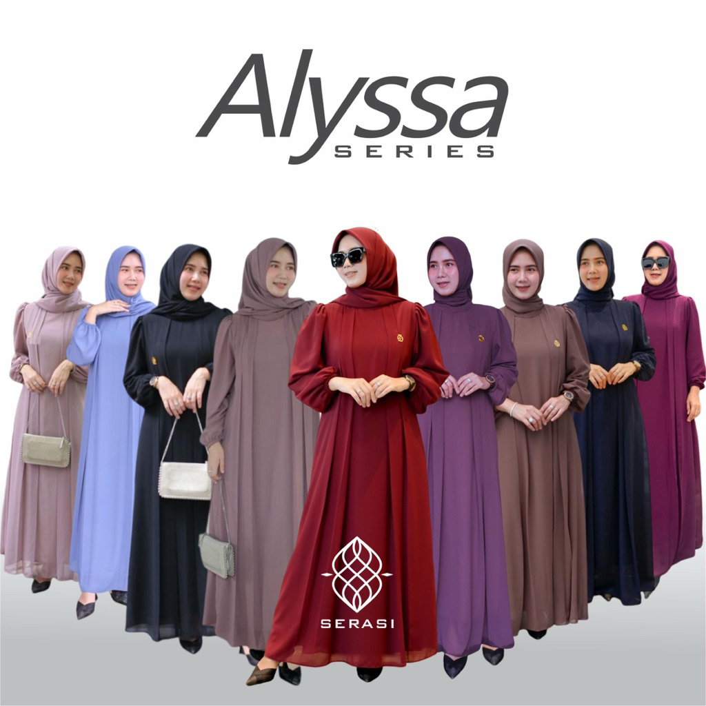 Jual ALYSSA DRESS SET HIJAB Gamis Muslim Lebaran Syari Simpel Mewah ...