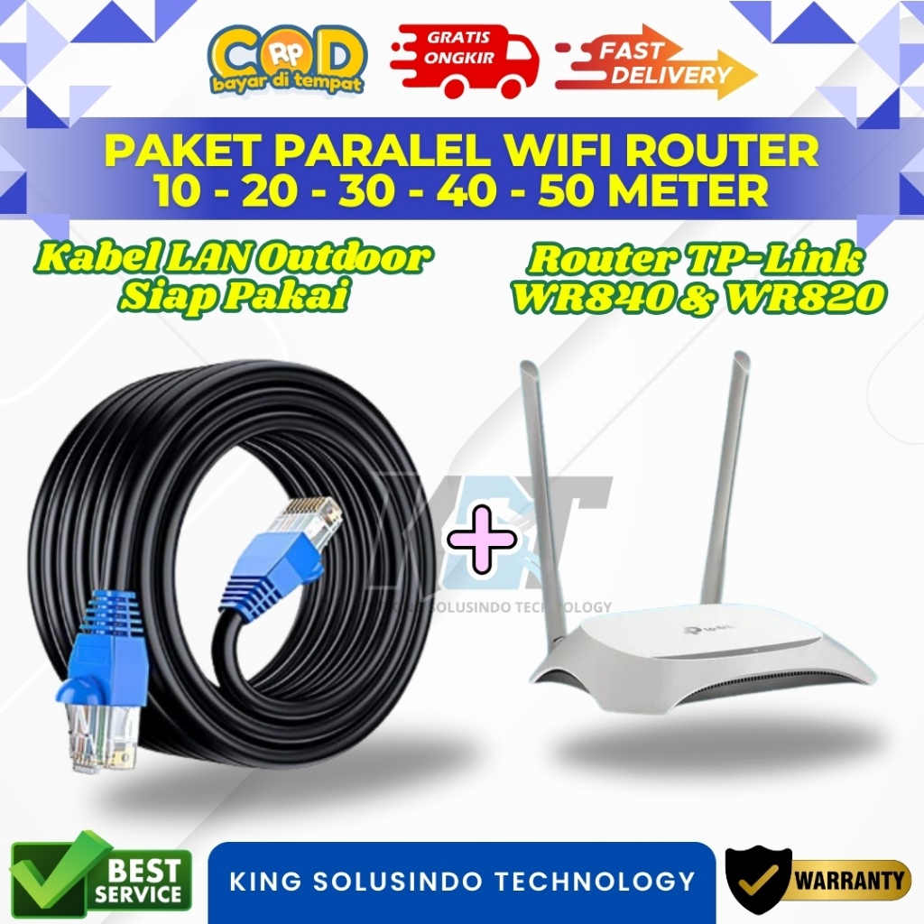 Jual Kabel LAN Outdoor 10 Meter dan Access Point TP-LINK TL-WR840N ...