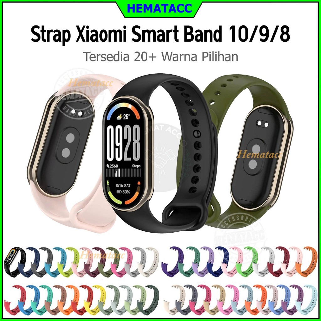 Jual Strap Mi Band 10 9 8 Polos Tali Jam Xiaomi Smart Band 8 9 10 Silicone Hematacc | Shopee ...