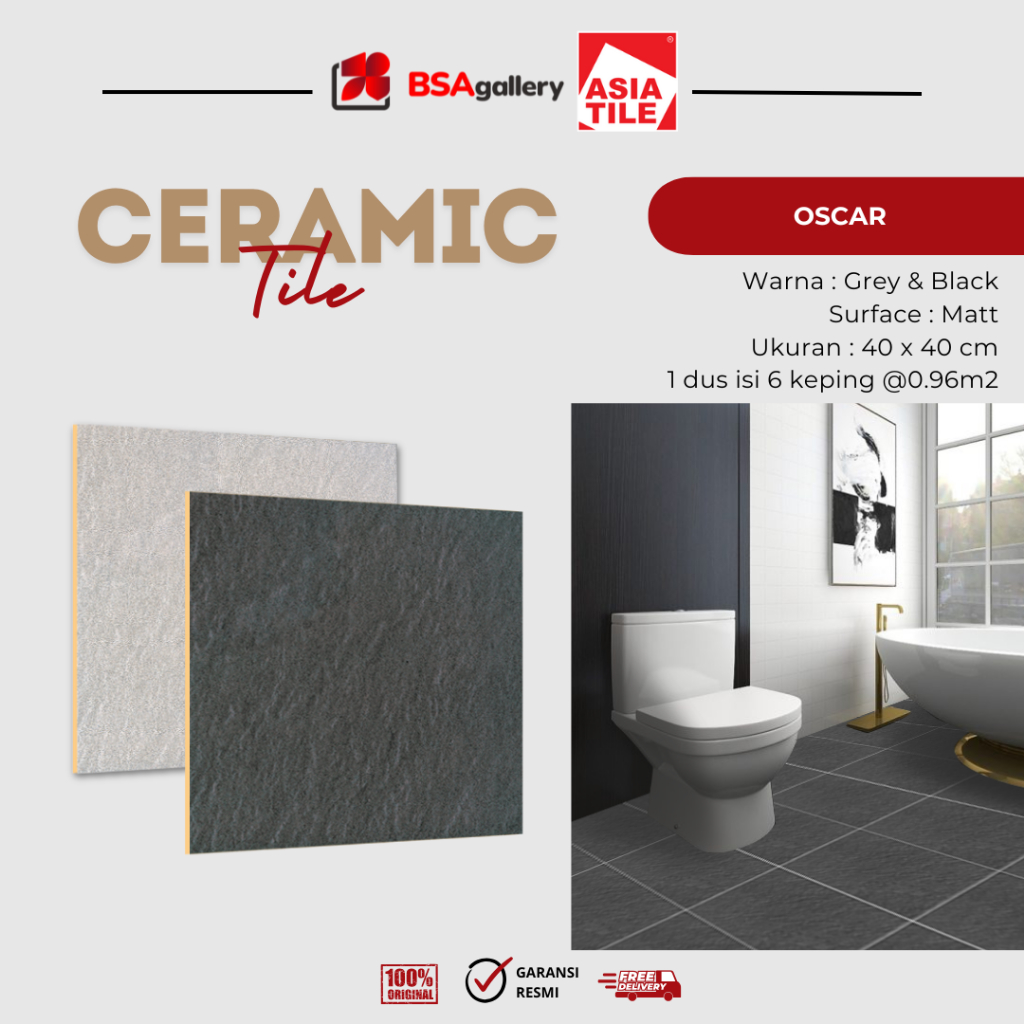 Jual KERAMIK LANTAI ASIA TILE OSCAR 40X40 TEKSTUR MATT/KASAR | Shopee ...
