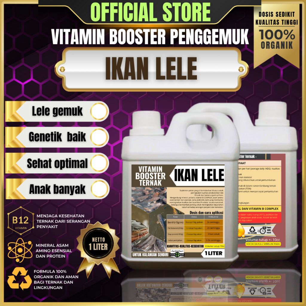 Jual Vitamin PROBIOTIK Pembesaran Ikan LELE | 1000ml | hastotogrosir ...