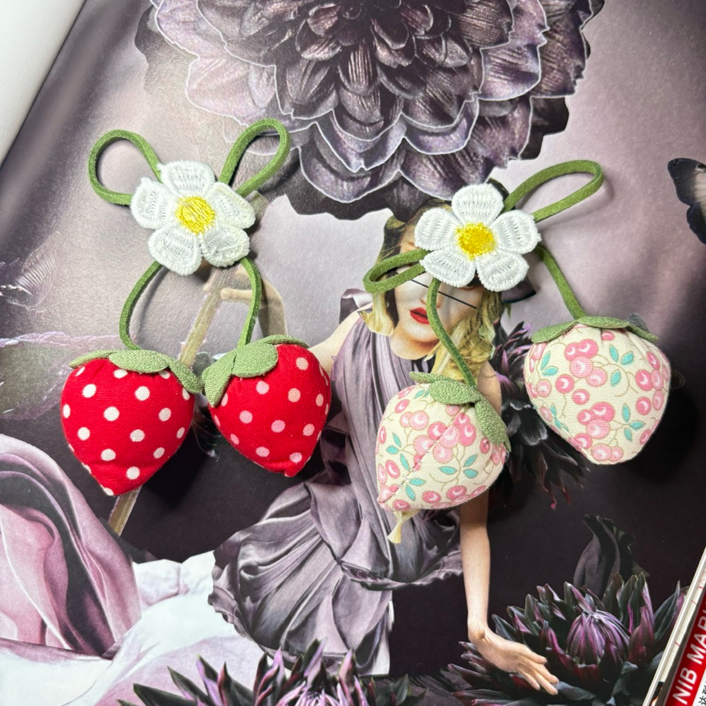 Jual Bahan DIY Tempel Bag Charm Tulip Kain Stroberi Kain Strawberry | Shopee Indonesia