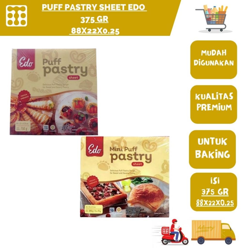 Jual Puff Pastry Sheet Edo/Adonan Pastry Siap Pakai Frozen | Shopee ...