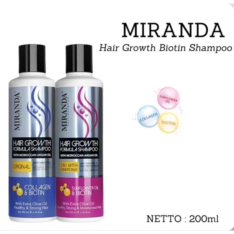 Jual Miranda Hair Growth Formula Shampoo 2In1 With conditioner - 200ml ...
