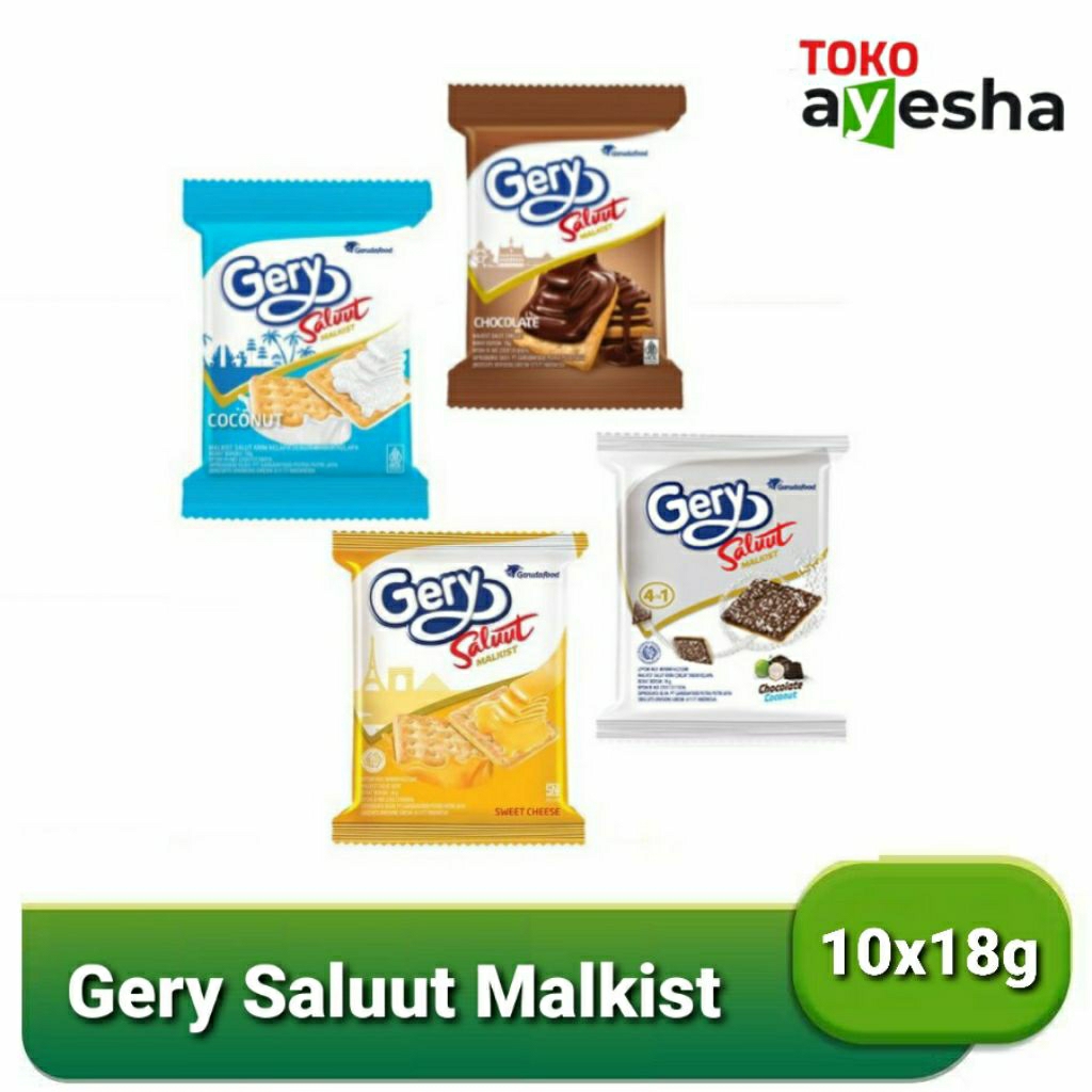 Jual Gery Saluut Malkist 18 gr - 1 Pack isi 10 pcs | Shopee Indonesia