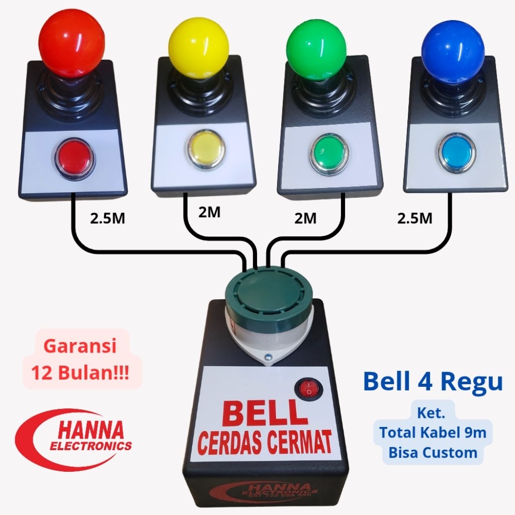 Jual Bell Cerdas Cermat 4 Group Tombol 28mm | Shopee Indonesia