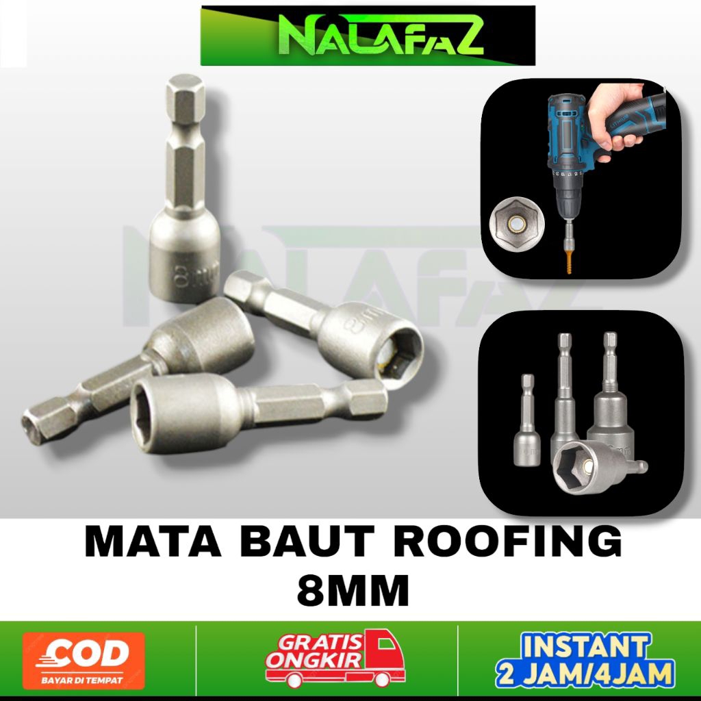 Jual Mata Baut Roofing 8mm x 48MM/Magnetic Nut Setter / Magnetic Hex ...