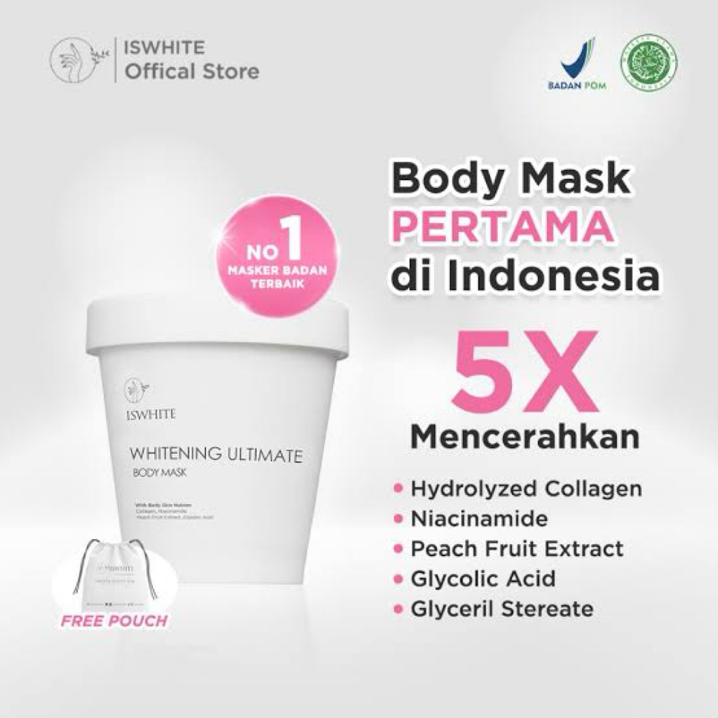 Jual ISWHITE Masker Badan (Body Mask Brightening Ultimate) - Pencerah ...