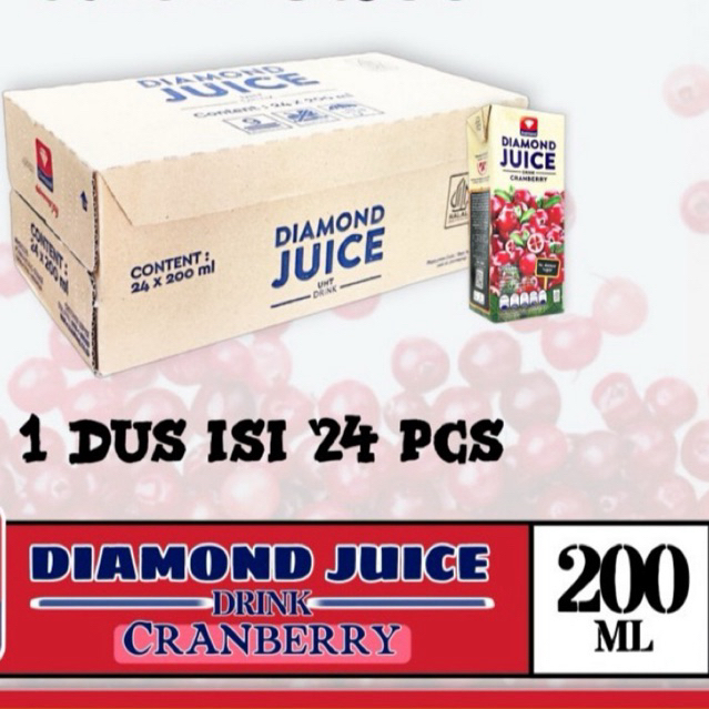 Jual Diamond Cranberry Juice 200ml 1 dus isi 24 pcs | Shopee Indonesia