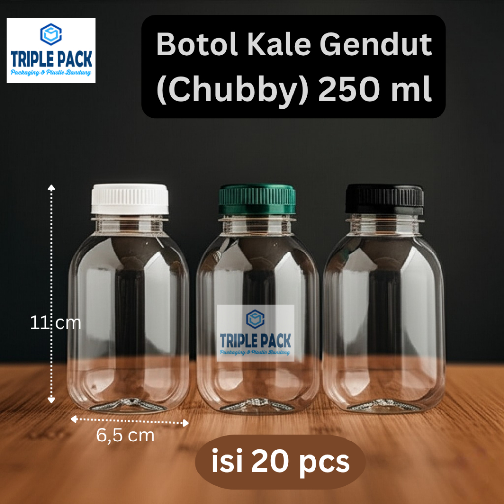 Jual (isi 20 pcs) Botol Kale Gendut 250ml Botol SKLB 250 ml Food Grade ...
