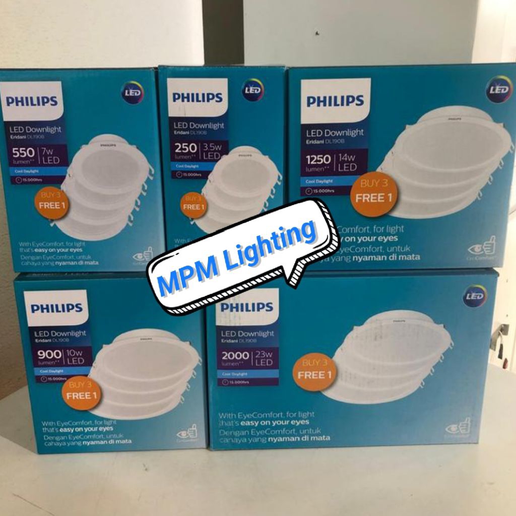Jual Paket Philips ERIDANI Downlight 3,5w 7w 10w 14w 23w Inbow/ Paket ...