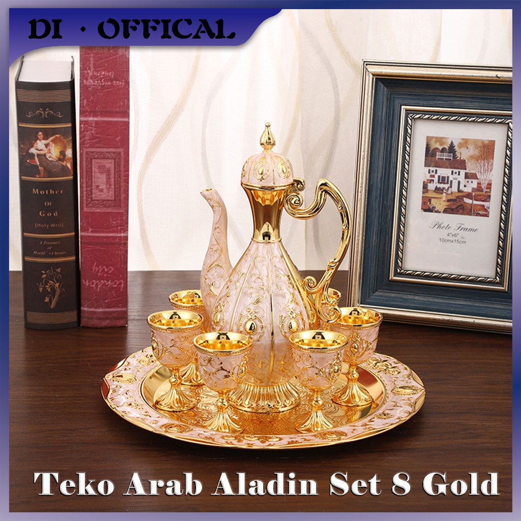 Jual Teko Arab Aladin Set 8 Gold Warna Emas OrnamentDengan nampan Set ...