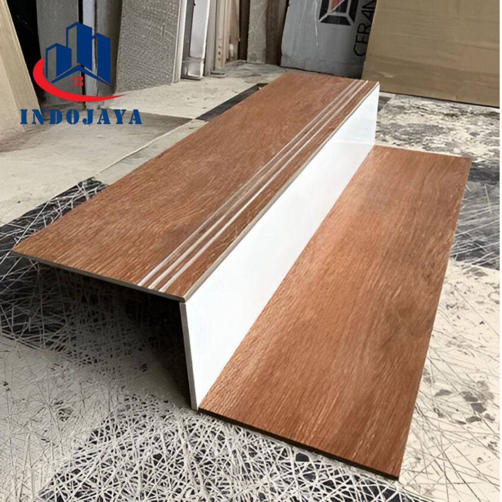 Jual granit tangga motif kayu 30x90 30x100 keramik stepnosing anak ...
