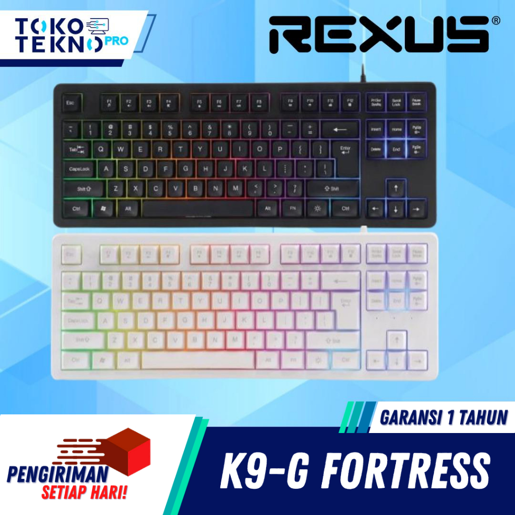 Jual Rexus K9G / K9-G Keyboard Fortress Wired Gaming Keyboard RGB ...