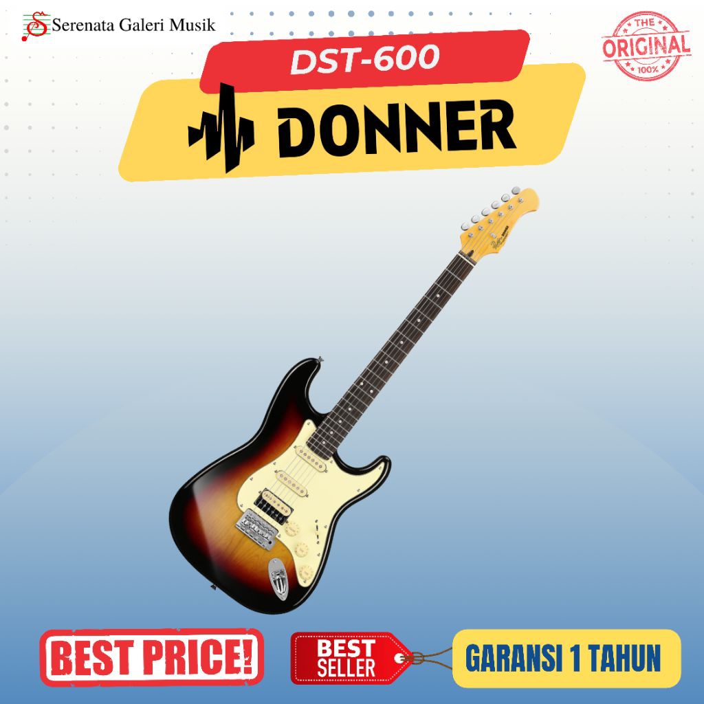 Jual Donner DST-600 HSS Guitar Electric w/Softbag - Sunburst | Shopee ...