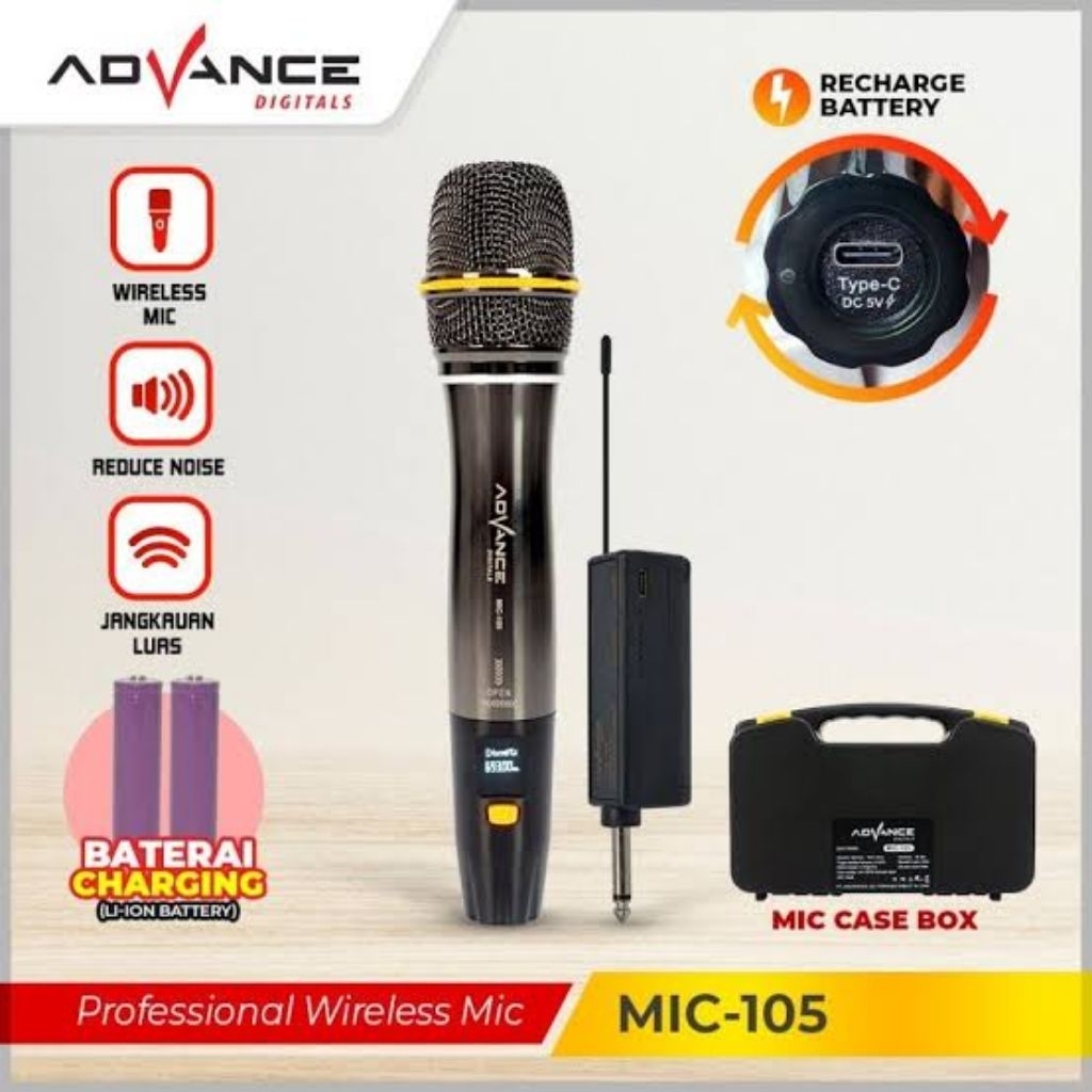 Jual Professional Wireless Microphone ADVANCE MIC - 105 | Shopee Indonesia