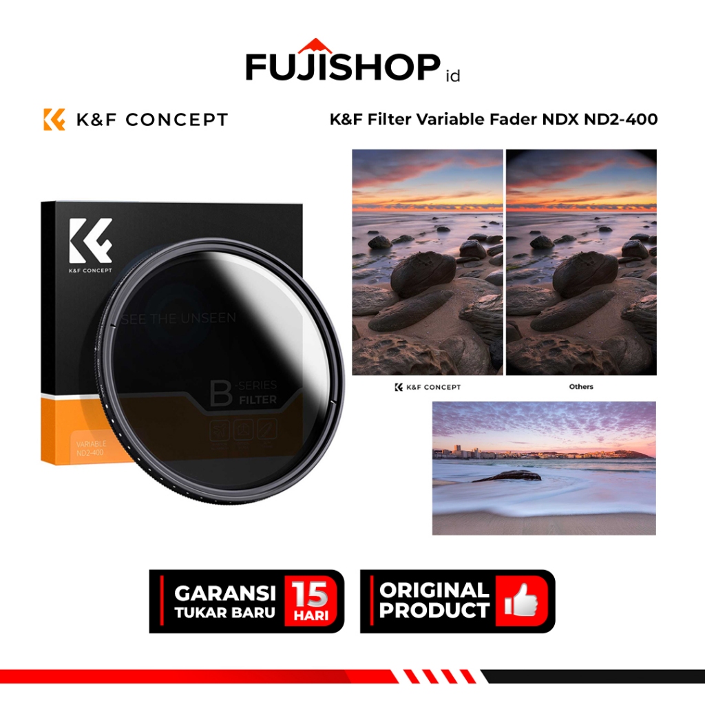 Jual K&F Concept Variable Fader NDX Slim Filter ND2 to ND400 Vari ND ...