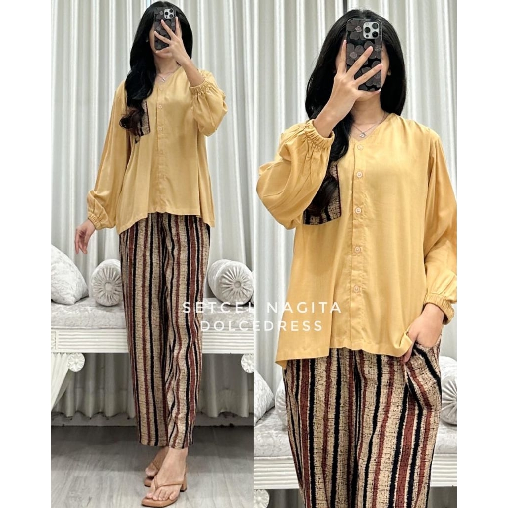 Jual SETCEL NAGITA KEKINIAN BAHAN RAYON PREMIUM | Shopee Indonesia