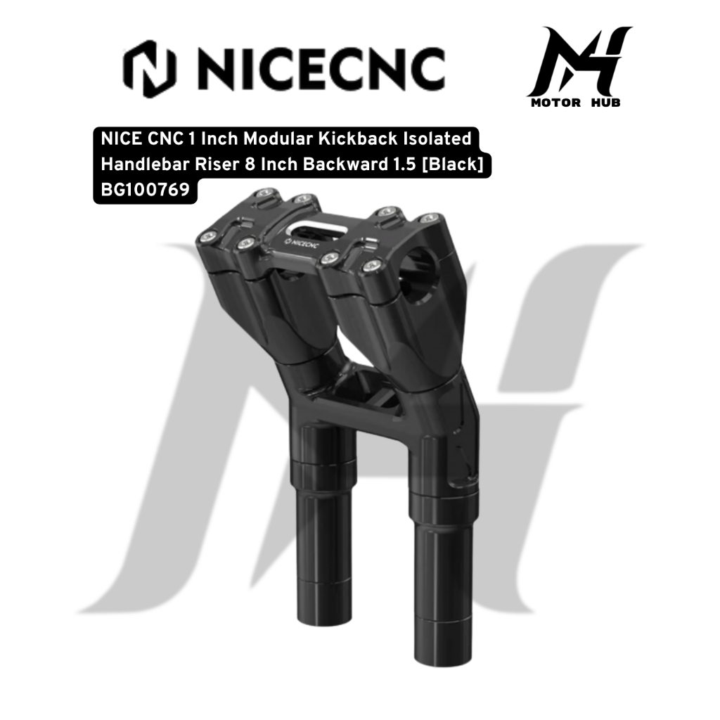 Jual Riser Harley 8 Inch NICE CNC Modular Kickback Isolated Handlebar ...