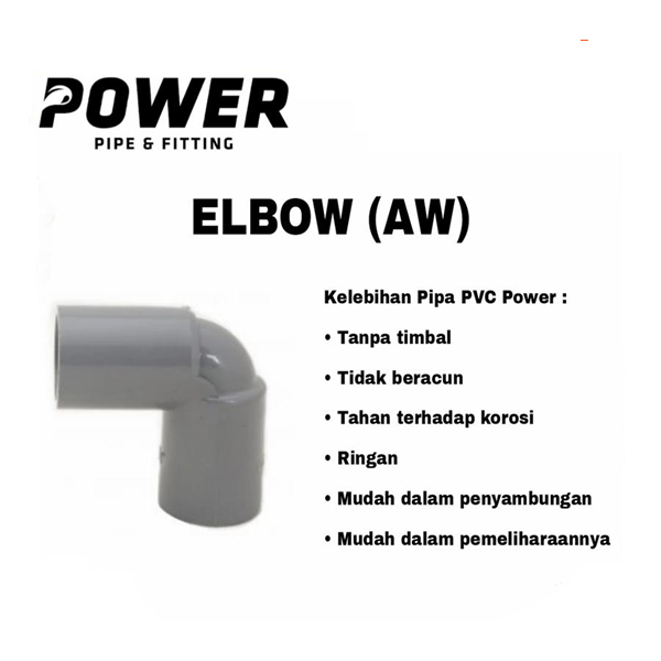 Jual Elbow Fitting PVC Merk POWER AW | Shopee Indonesia